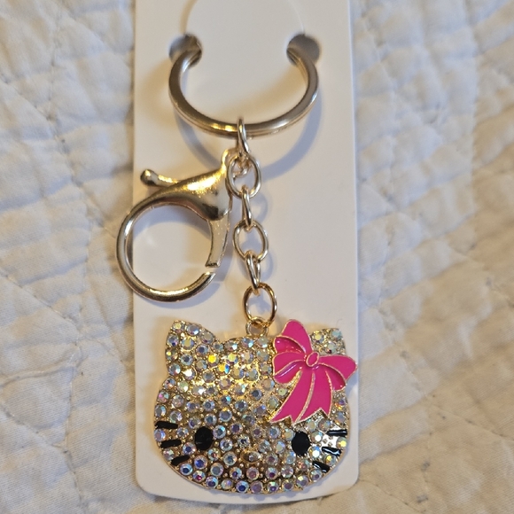 None | Accessories | Sparkling Hello Kitty Keychain Bag Charm With Pink ...